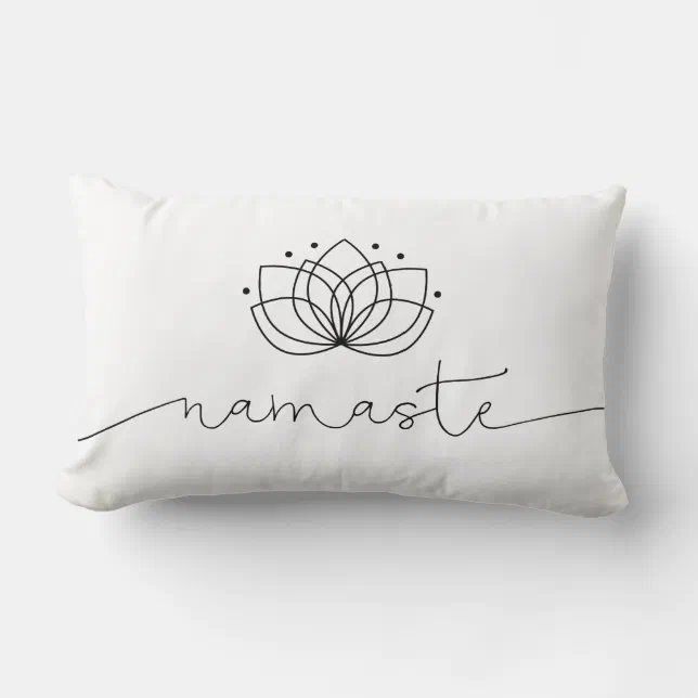 Namaste Typography Lumbar Pillow | Zazzle
