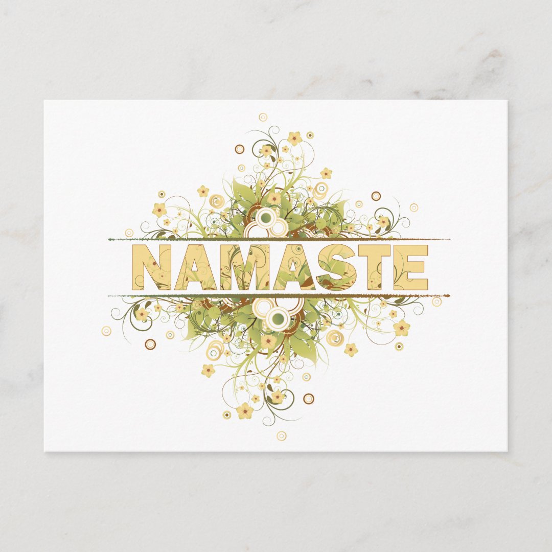 Namaste Vintage Floral Postcard | Zazzle