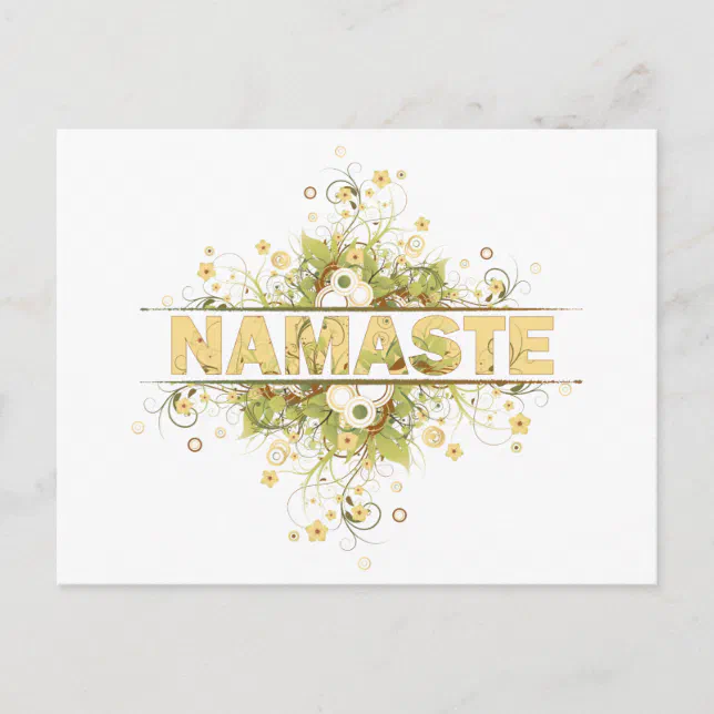 Namaste Vintage Floral Postcard | Zazzle