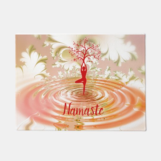 Namaste Yoga Tree of Life Spiritual Welcome Doormat | Zazzle.com