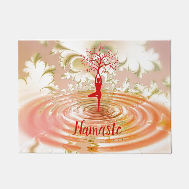 Namaste Yoga Tree of Life Spiritual Welcome Doormat | Zazzle