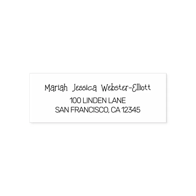 Name Address Casual Handwriting Modern Script Self-inking Stamp | Zazzle