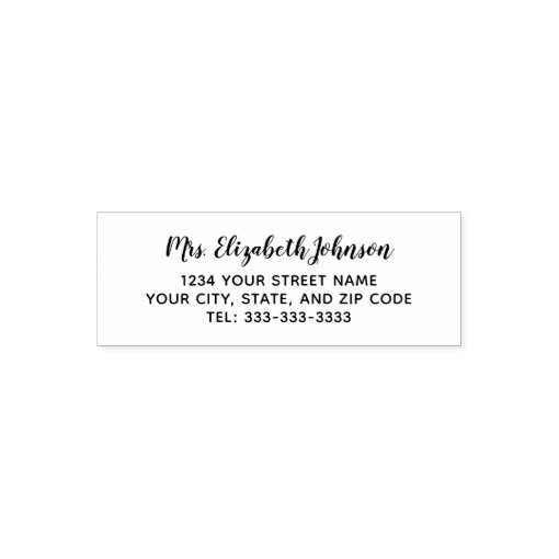 Name Address Telephone or Mobile Self-inking Stamp | Zazzle