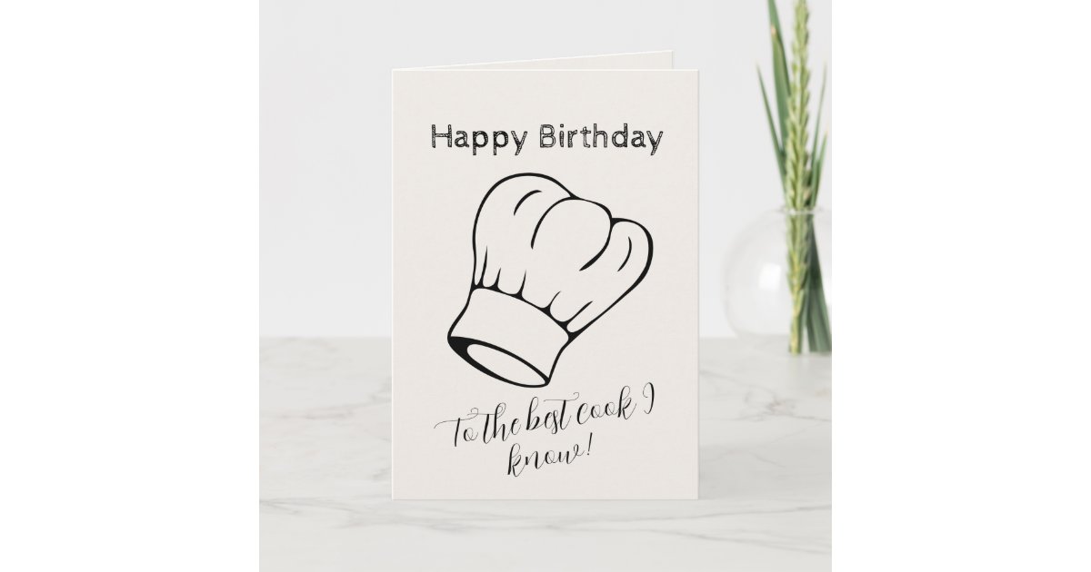 Name Age Text Cooking Lover Cook Chef Birthday Card | Zazzle