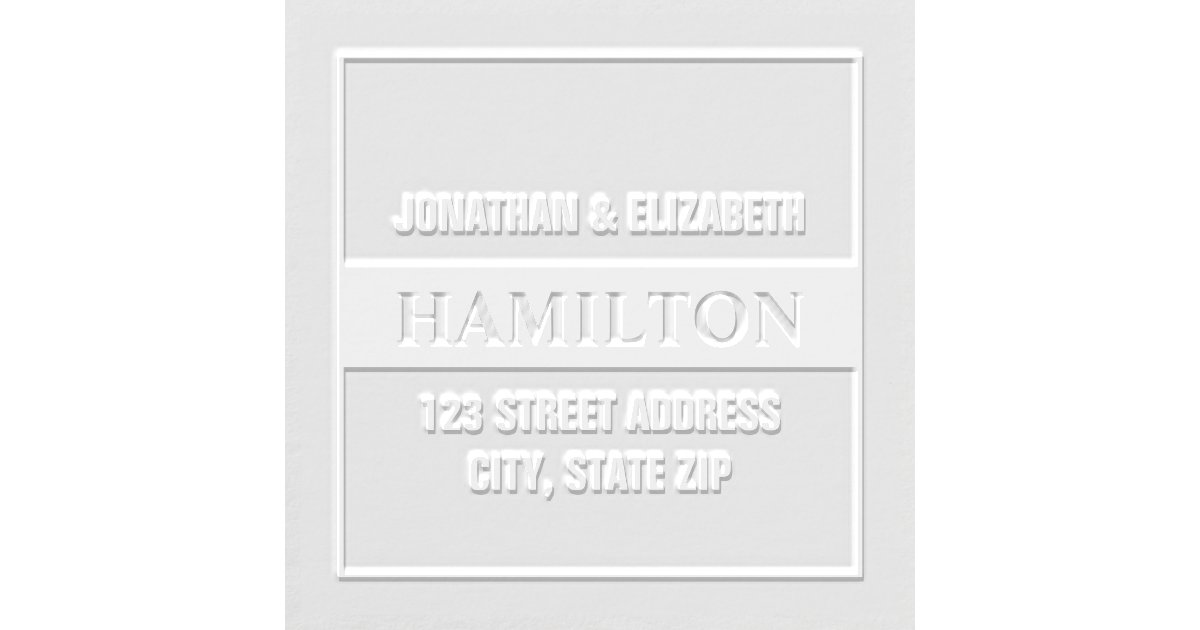 Name And Address Square Embosser | Zazzle