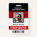 Name and Photo Fire Department Firefighter ID Card Badge | Zazzle