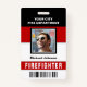 Name and Photo Fire Department Firefighter ID Card Badge | Zazzle