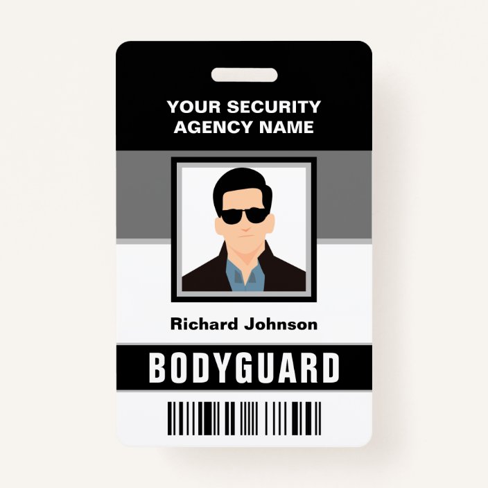 Name and Photo Security Bodyguard ID Card Badge | Zazzle.com