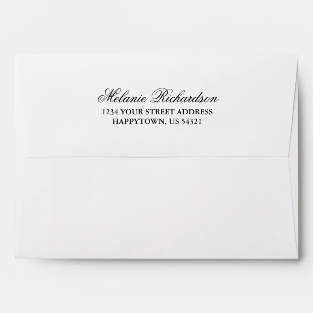 Name and Return Address - Choose Text Color Envelope | Zazzle