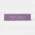 Name and Title Calligraphy - CAN EDIT purple COLOR Desk Name Plate | Zazzle
