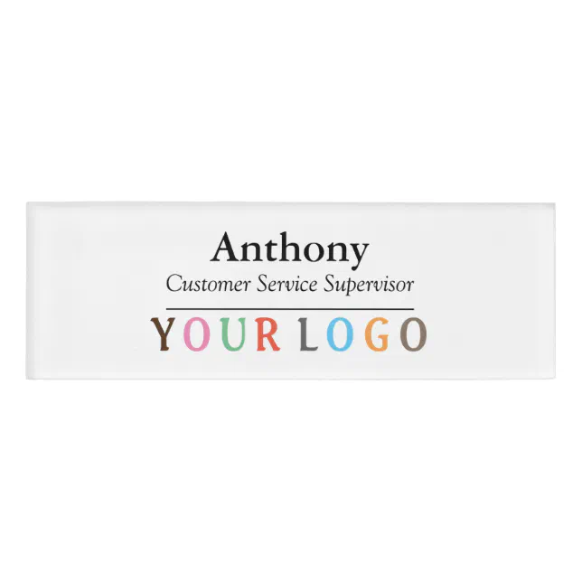 Name Badge Magnet Custom Logo Employee Staff Large | Zazzle