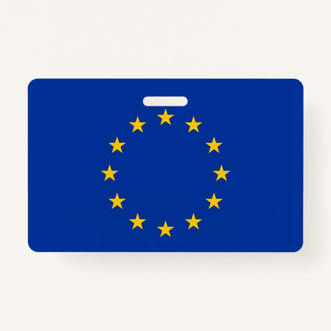 Name Badge with flag of European Union | Zazzle