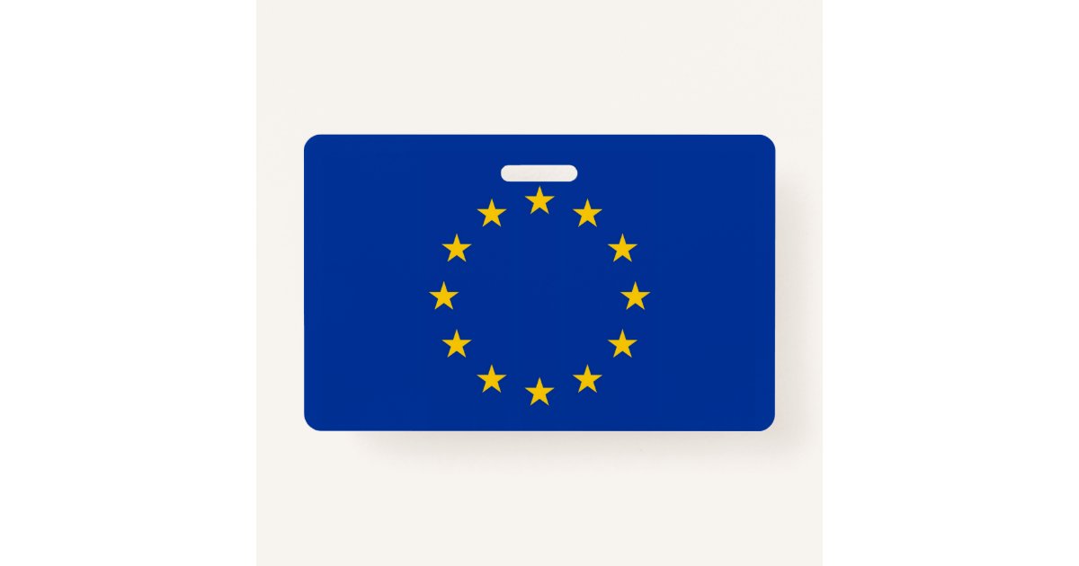Name Badge with flag of European Union | Zazzle