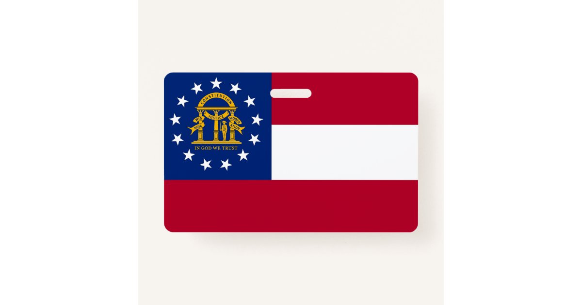 Name Badge with flag of Georgia State, USA | Zazzle