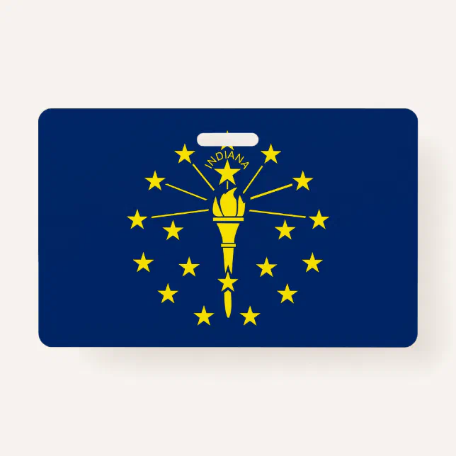 Name Badge with flag of Indiana State, USA | Zazzle