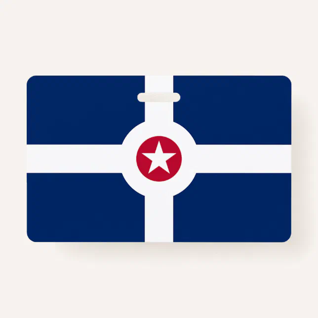 Name Badge with flag of Indianapolis City | Zazzle