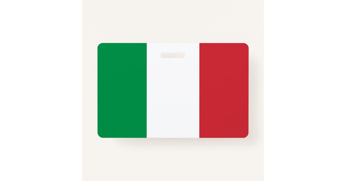 Name Badge with flag of Italy | Zazzle