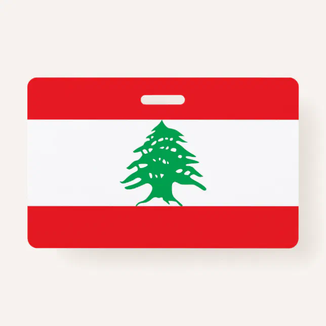 Name Badge with flag of Lebanon | Zazzle