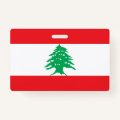 Name Badge with flag of Lebanon | Zazzle