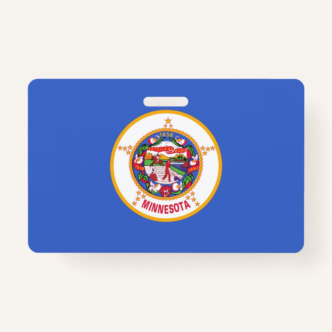 Name Badge with flag of Minnesota State, USA | Zazzle
