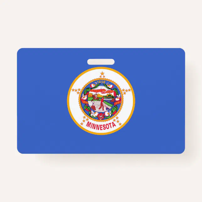 Name Badge with flag of Minnesota State, USA | Zazzle
