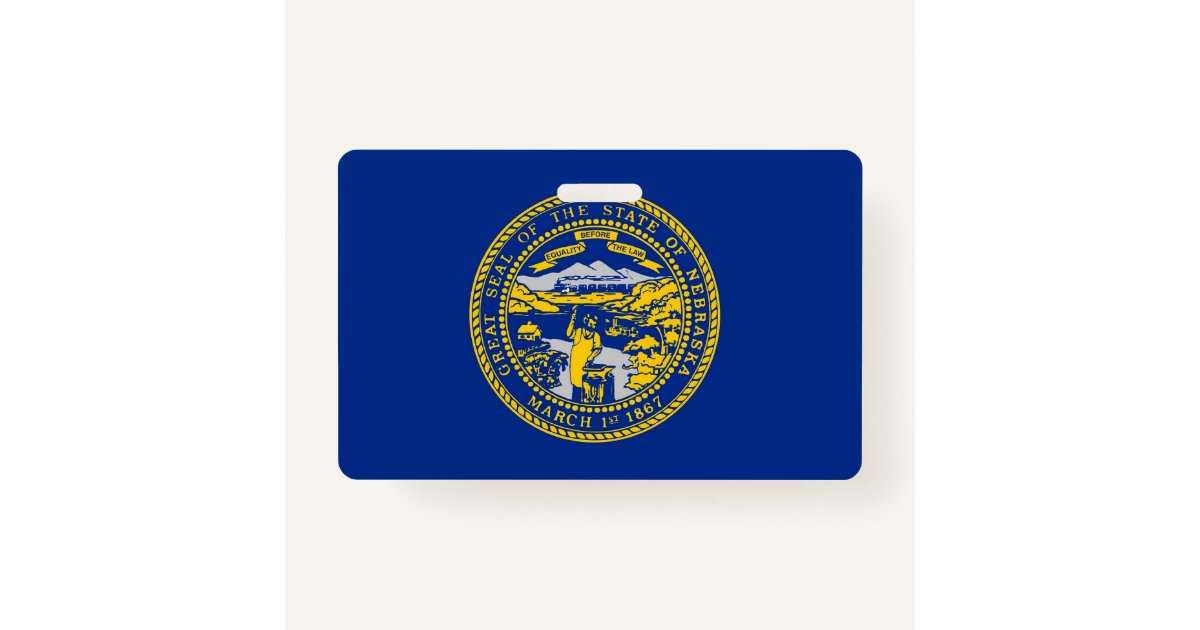 Name Badge with flag of Nebraska State, USA | Zazzle