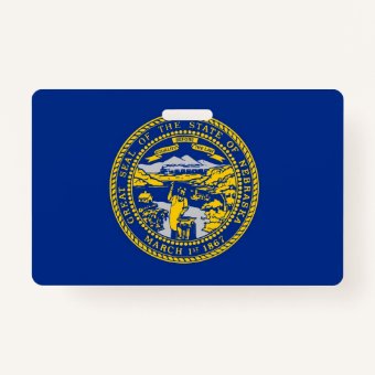Name Badge with flag of Nebraska State, USA | Zazzle