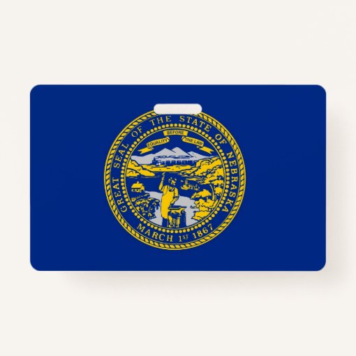 Name Badge with flag of Nebraska State, USA | Zazzle