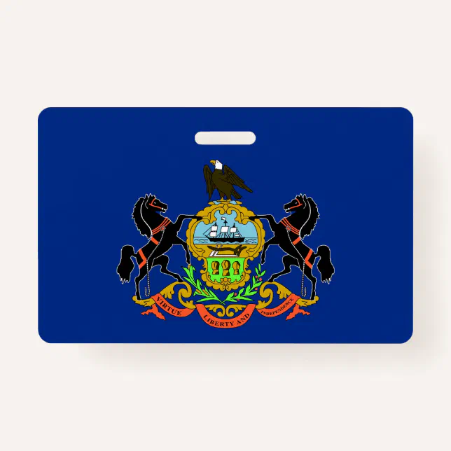 Name Badge with flag of Pennsylvania State, USA | Zazzle