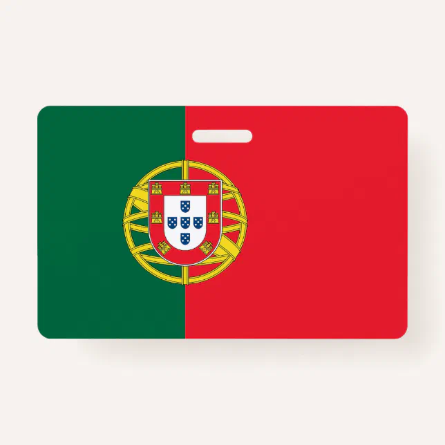 Name Badge with flag of Portugal | Zazzle
