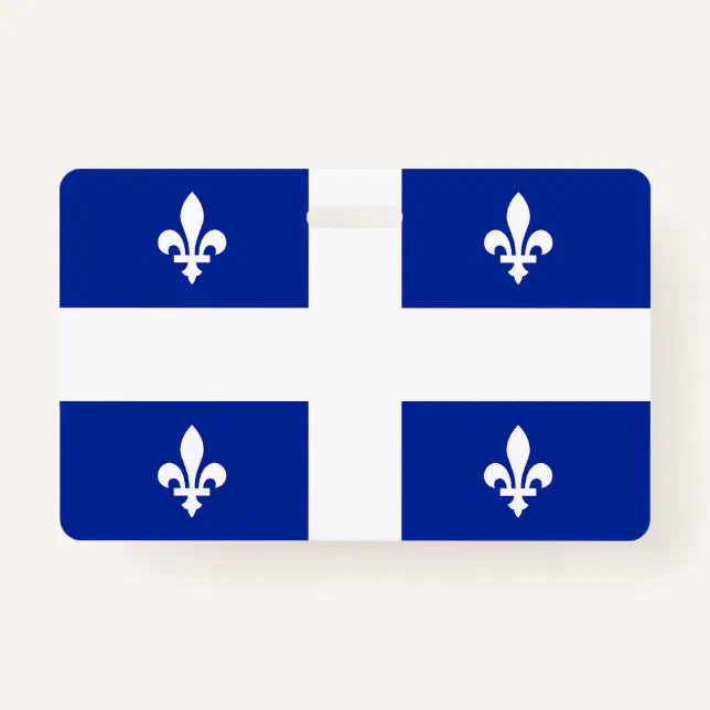 Name Badge with flag of Quebec | Zazzle