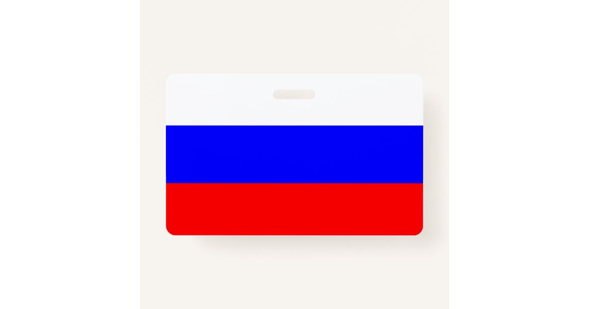 Name Badge with flag of Russia | Zazzle