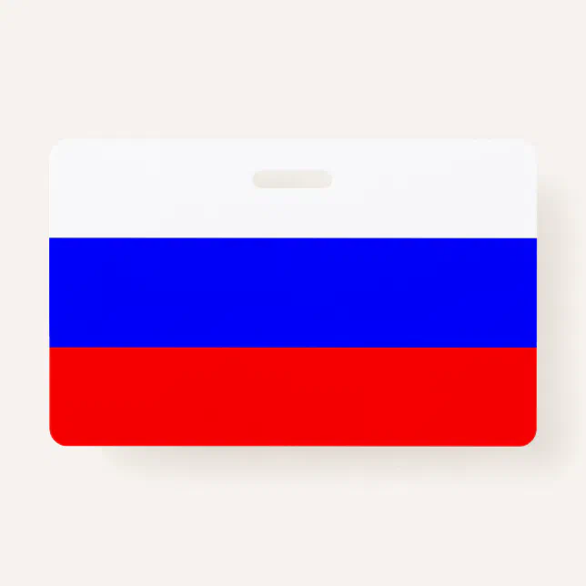 Name Badge with flag of Russia | Zazzle