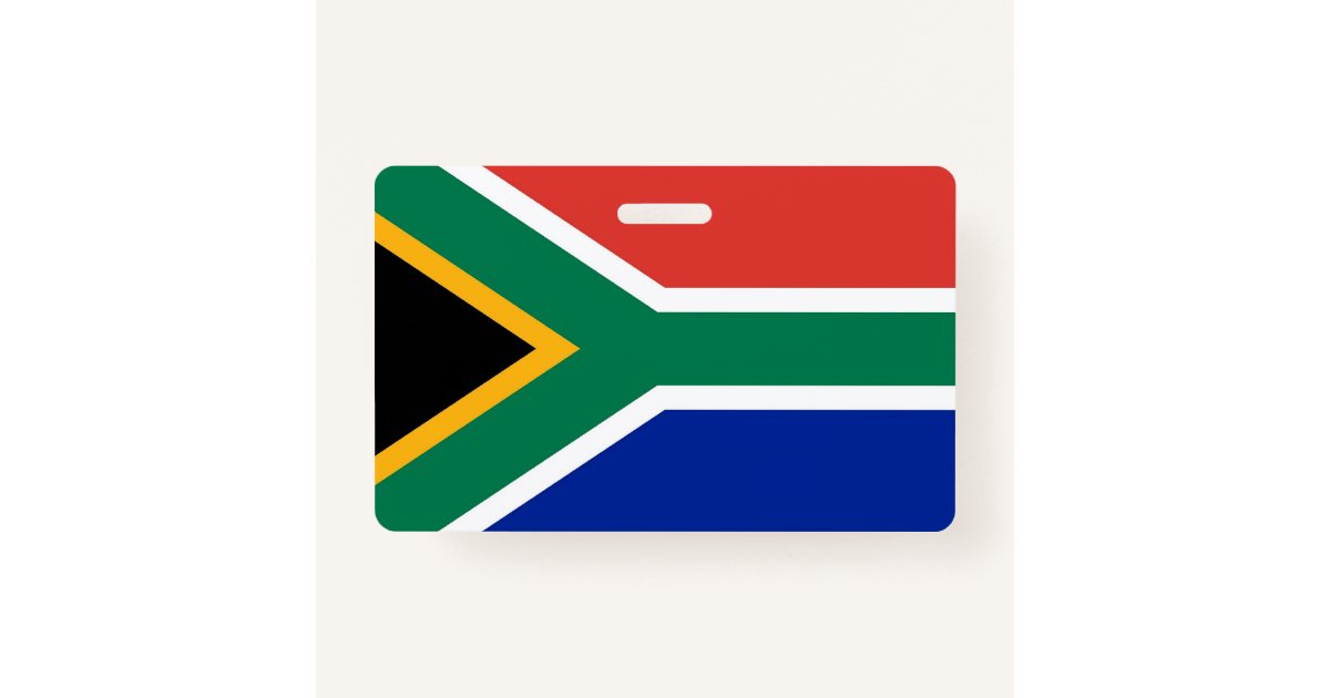 Name Badge with flag of South Africa | Zazzle