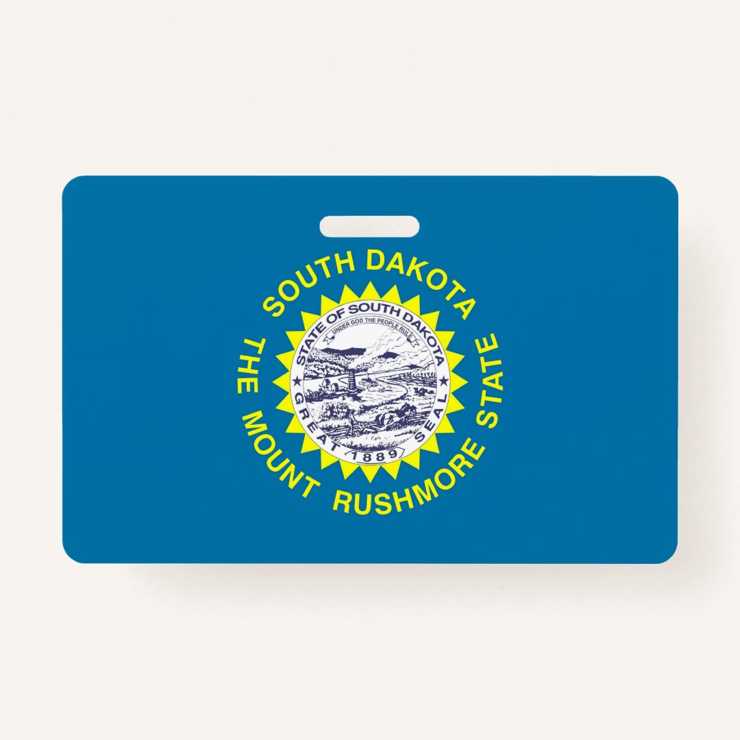 Name Badge with flag of South Dakota, USA | Zazzle