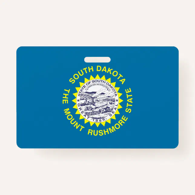 Name Badge with flag of South Dakota, USA | Zazzle