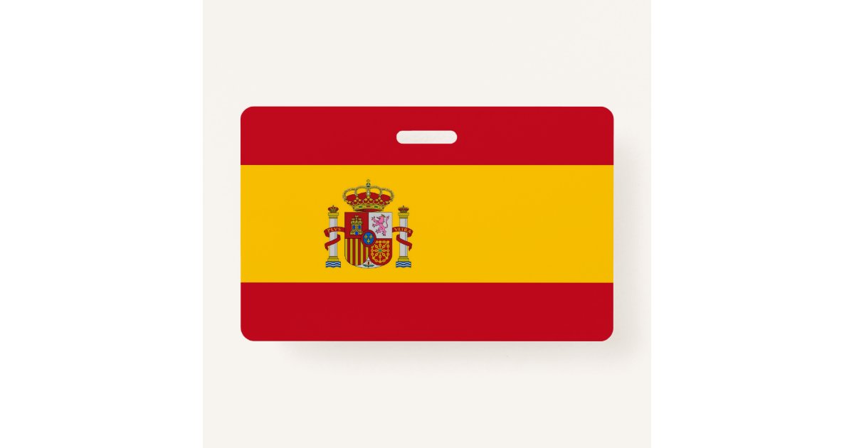 Name Badge with flag of Spain | Zazzle