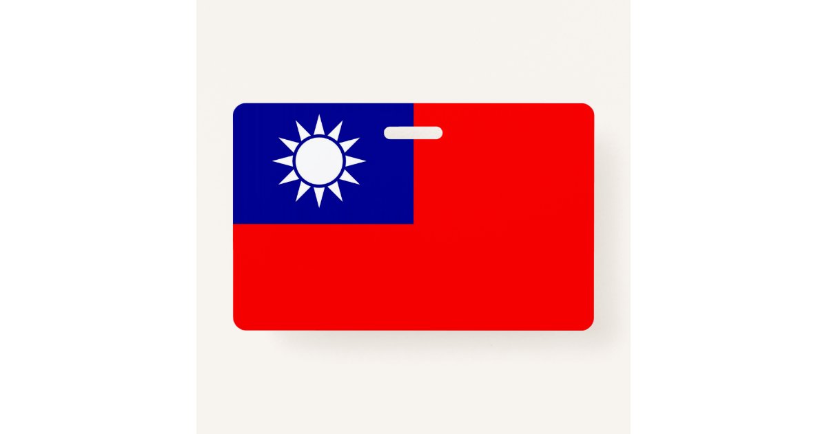 Name Badge with flag of Taiwan | Zazzle