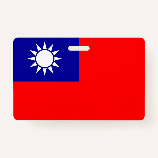 Name Badge with flag of Taiwan | Zazzle