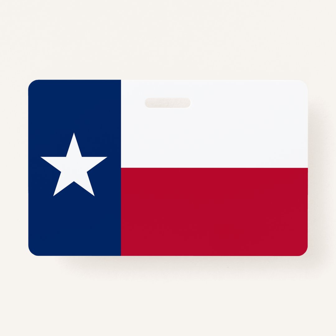 Name Badge with flag of Texas, USA | Zazzle