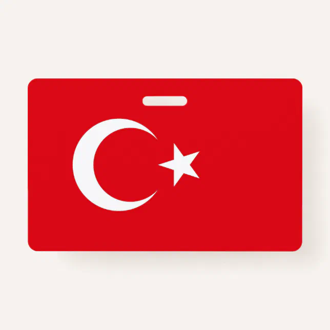 Name Badge with flag of Turkey | Zazzle