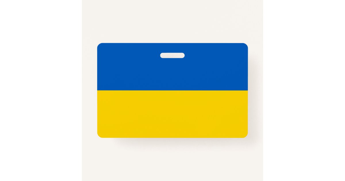 Name Badge with flag of Ukraine | Zazzle