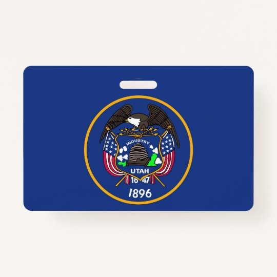 Name Badge with flag of Utah State, USA | Zazzle.com