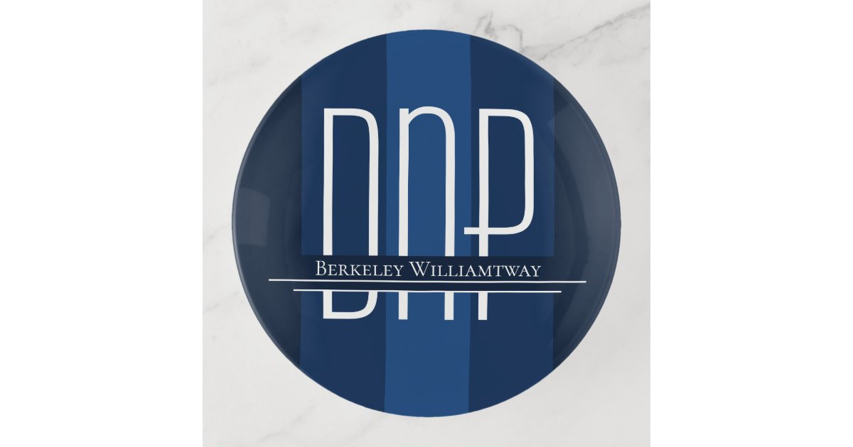 Name Blue DNP Graduation Trinket Tray | Zazzle