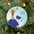 Name Class of Giraffe Graduation Cap Gown Ceramic Ornament | Zazzle