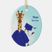 Name Class of Giraffe Graduation Cap Gown Ceramic Ornament | Zazzle