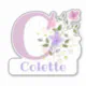 Name Colette & Initial with Floral Design Sticker | Zazzle