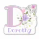 Name Dorothy & Initial with Floral Design Sticker | Zazzle