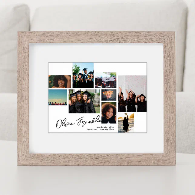 Name Editable Collage Photo Grad 2023 School Poster | Zazzle