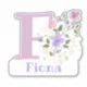Name Fiona plus Initial with Floral Design Sticker | Zazzle